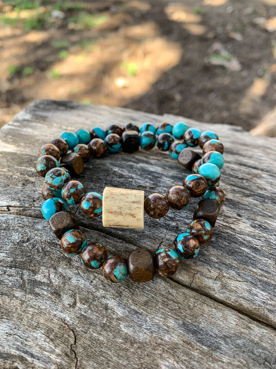 Alma Antler Stack – Turquoise & Tines